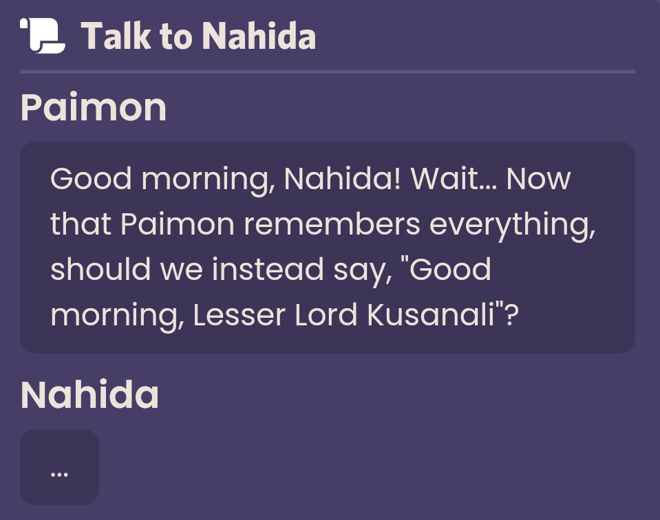 Daily Nahida 🌱 on Twitter: "/genshin leaks I won't read myself the archon's quest voice lines ...