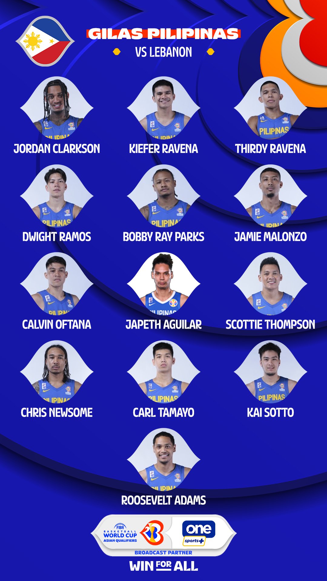 ONE News PH on Twitter: "Final 13 Here's the 13-man lineup for Gilas Pilipinas heading to ...