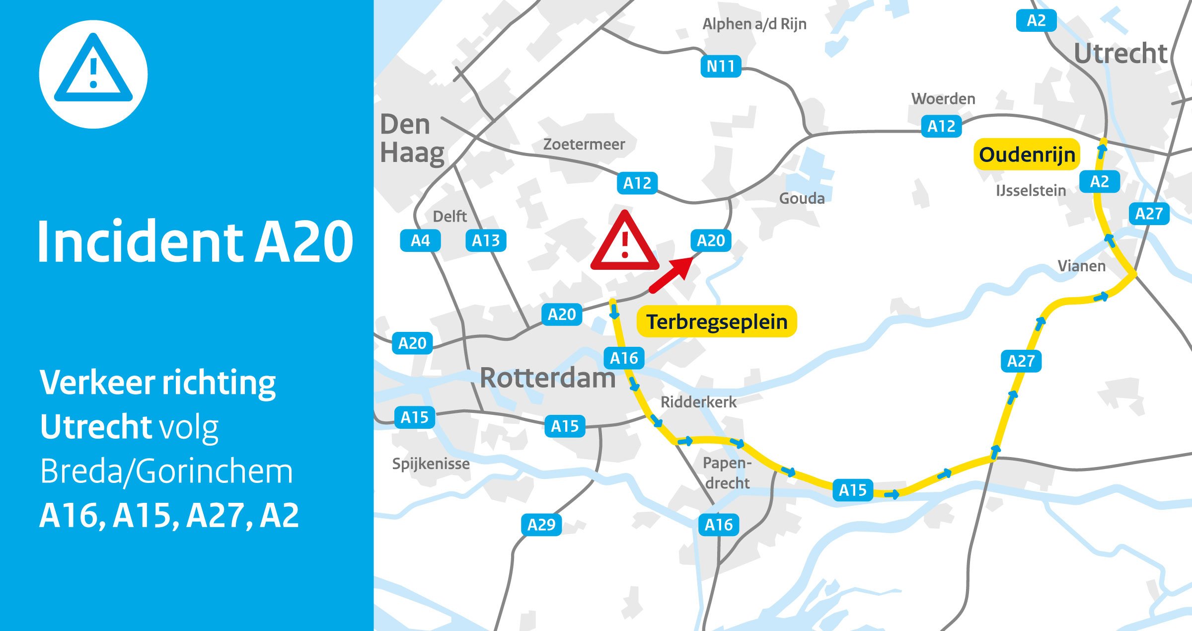Rijkswaterstaat Verkeersinformatie on Twitter: "De vertraging op de #A20 is dusdanig opgelopen ...