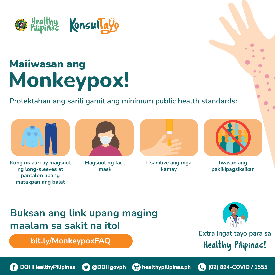 Department of Health on Twitter: "Protektahan ang iyong sarili mula sa Monkeypox! Magsuot ng ...