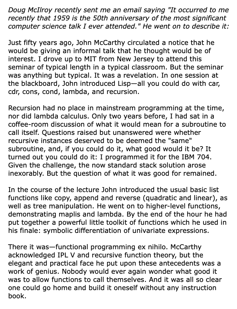 Jack Rusher on Twitter: "Doug McIlroy — Unix pipes, diff, spell (the Unix spellchecker), macro ...