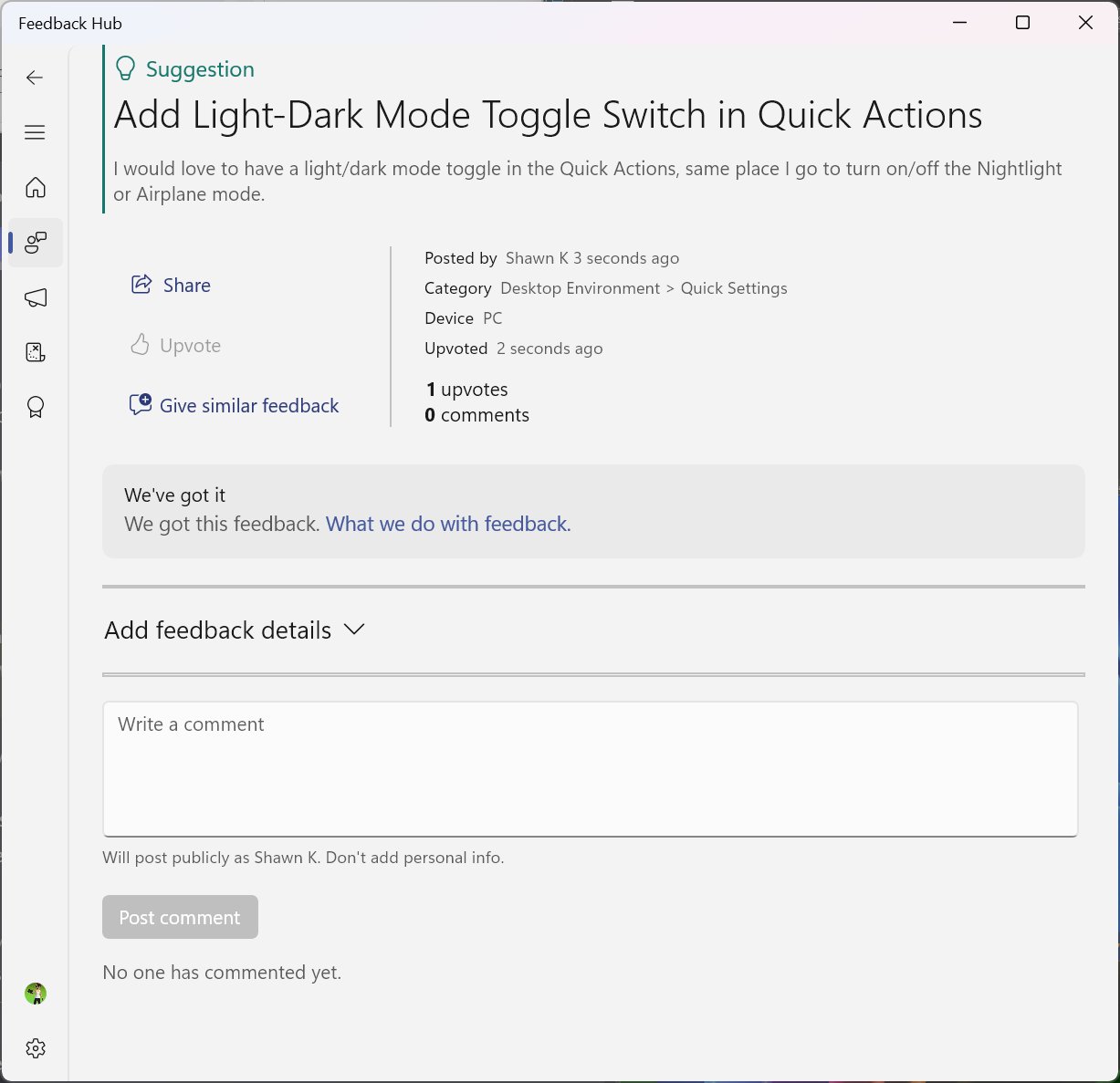 CmdrKeene.com on Twitter: "@JenMsft so I was thinking, it'd be aweome to have a light-dark mode ...