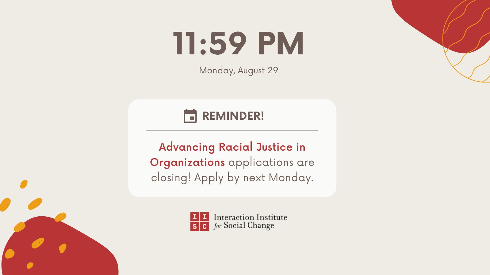 Interaction Institute for Social Change on Twitter: "Don't forget, applications for Advancing ...