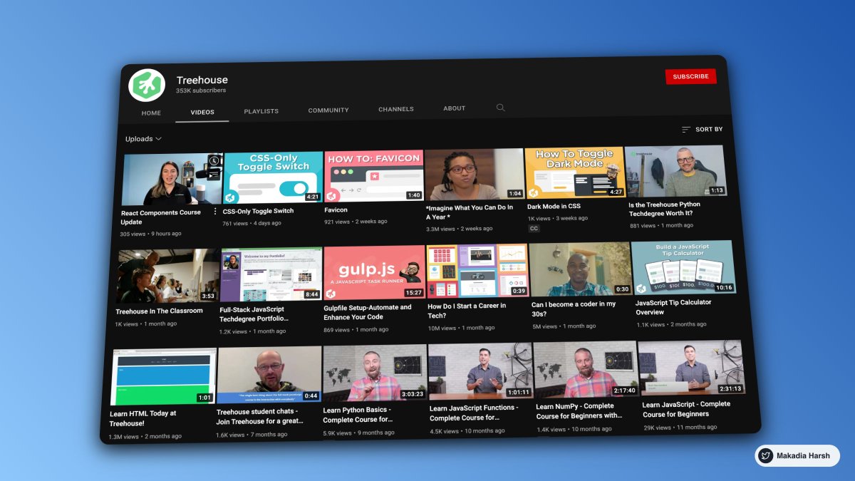22 Best YouTube channels to learn web development for FREE ( you must know ) : - Harsh Makadia ...