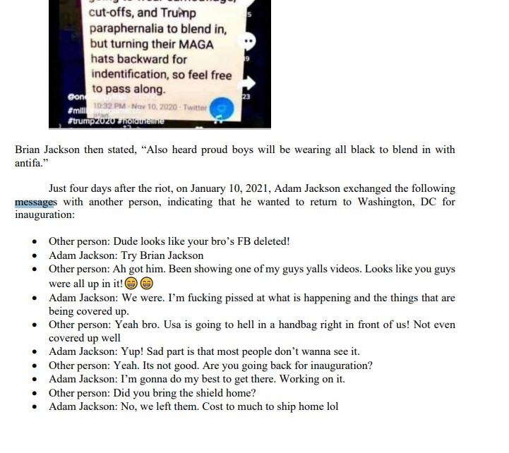 Scott MacFarlane on Twitter: "Here are the post-Jan 6 messages from Adam Jackson referenced by ...