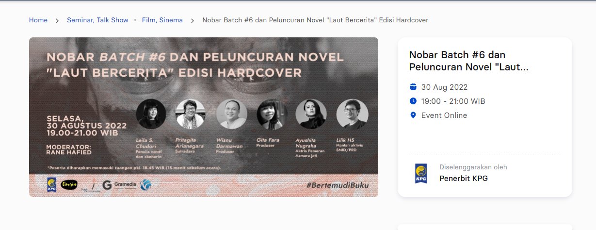 mupi on Twitter: "mvs info nih yang mau nobar Laut Bercerita bisa pesen tiketnya hari ini jam 12 ...