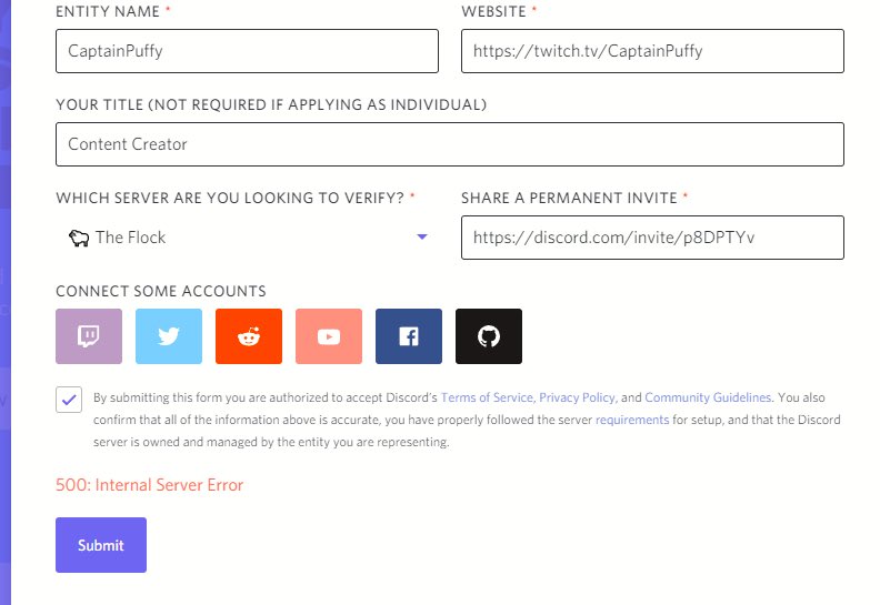 Captain Puffy - Cara on Twitter: "@discord I haven’t been able to apply for partner for 2+ years ...