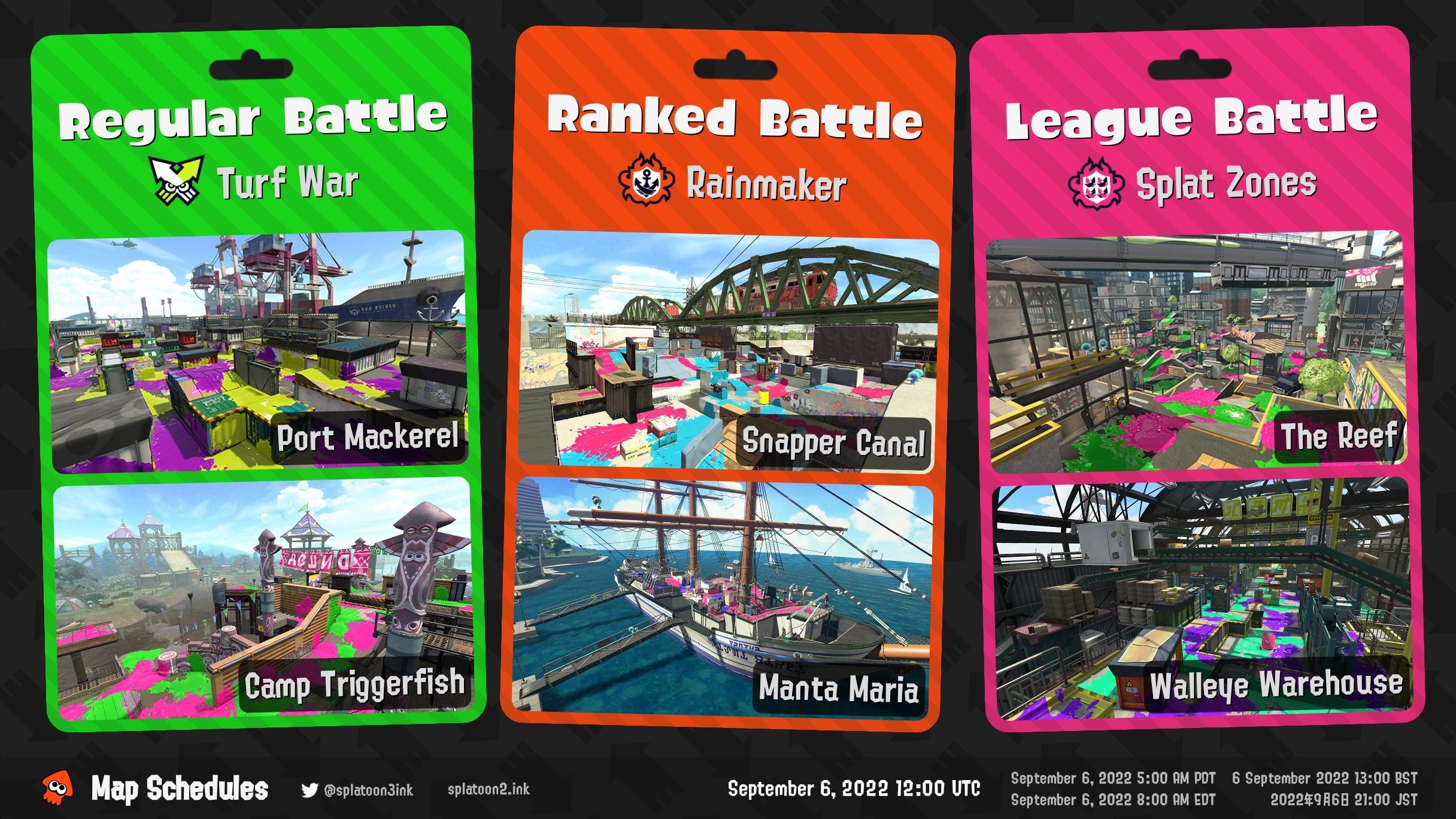 Splatoon3.ink on Twitter: "Splatoon 2 map rotation: Ranked game mode: Rainmaker, League game ...