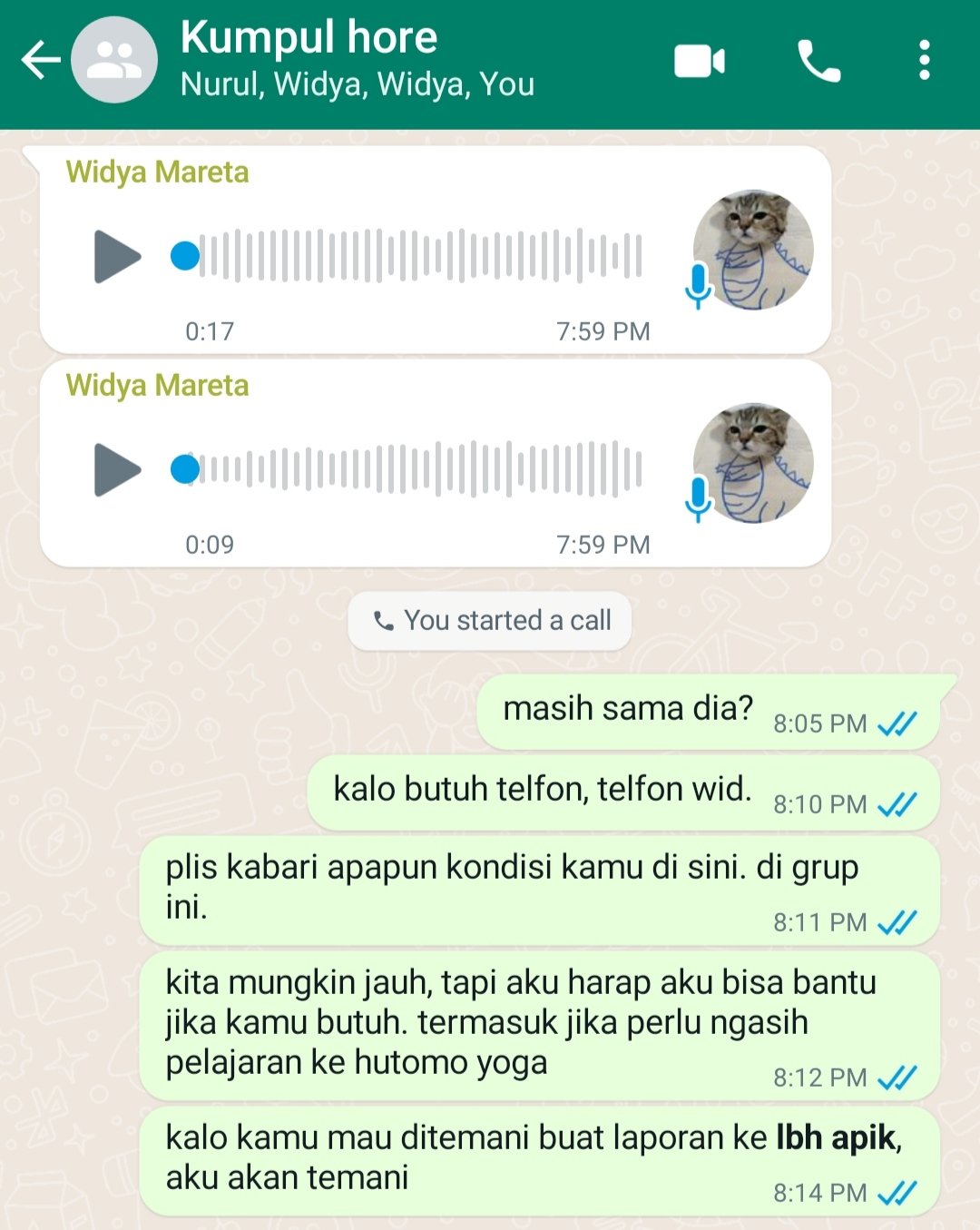 aya canina🥑 on Twitter: "4 September, 2 hari lalu, Widya (@pilgrimaya) ngirim vn ke saya dan ...
