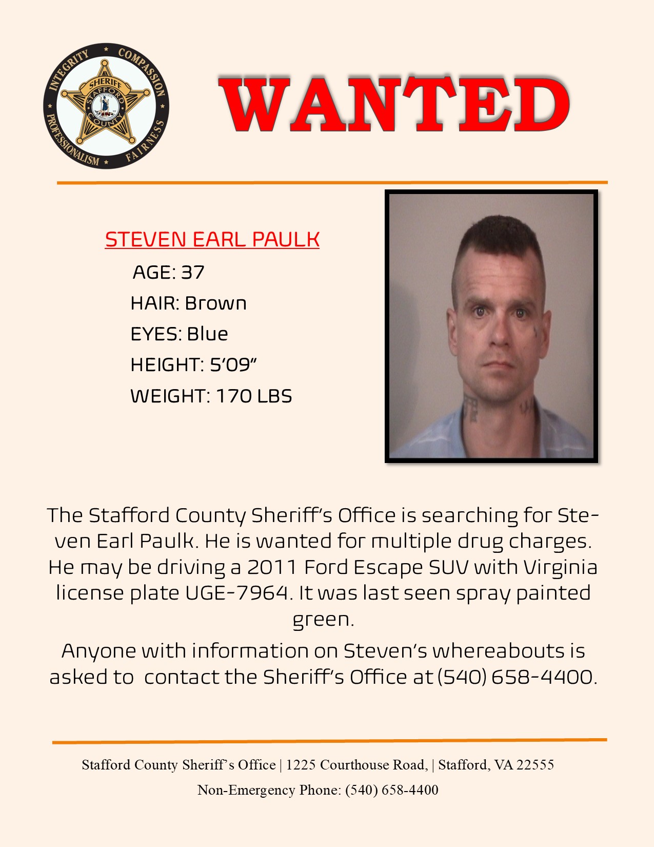Staffordcosheriff On Twitter Wanted The Stafford County Sheriffs