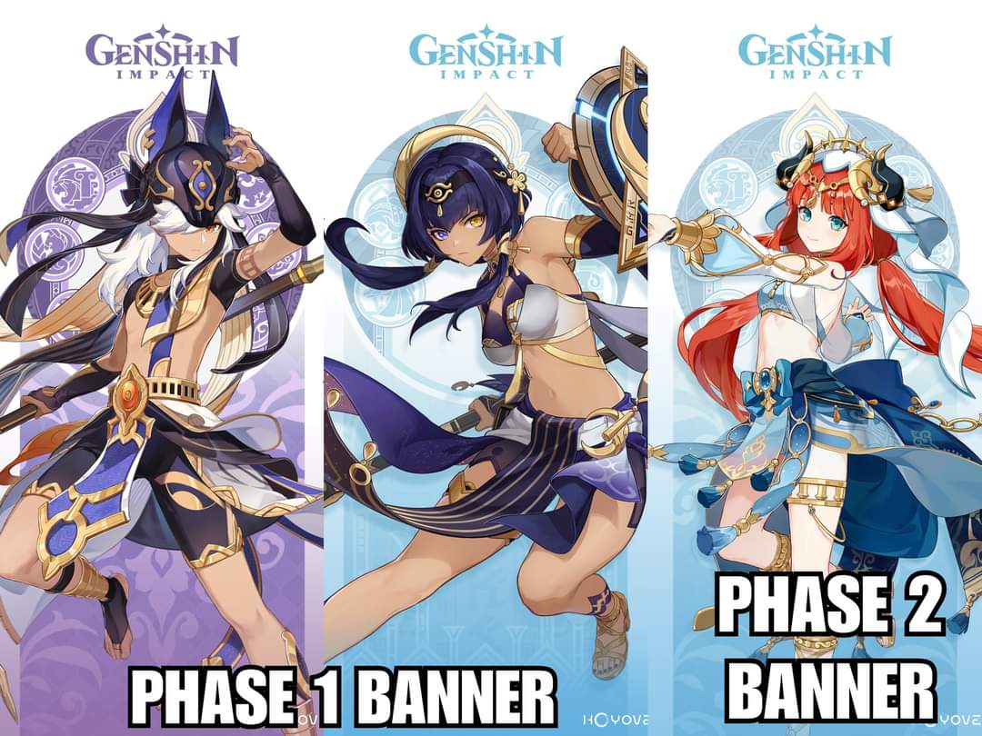 Teyvat Tabloid ⚡ LEAKS & MEMES ⚡ on Twitter: "🌿 V3.1 CHARACTER BANNERS 🌿 PHASE 1 BANNER : CYNO ...