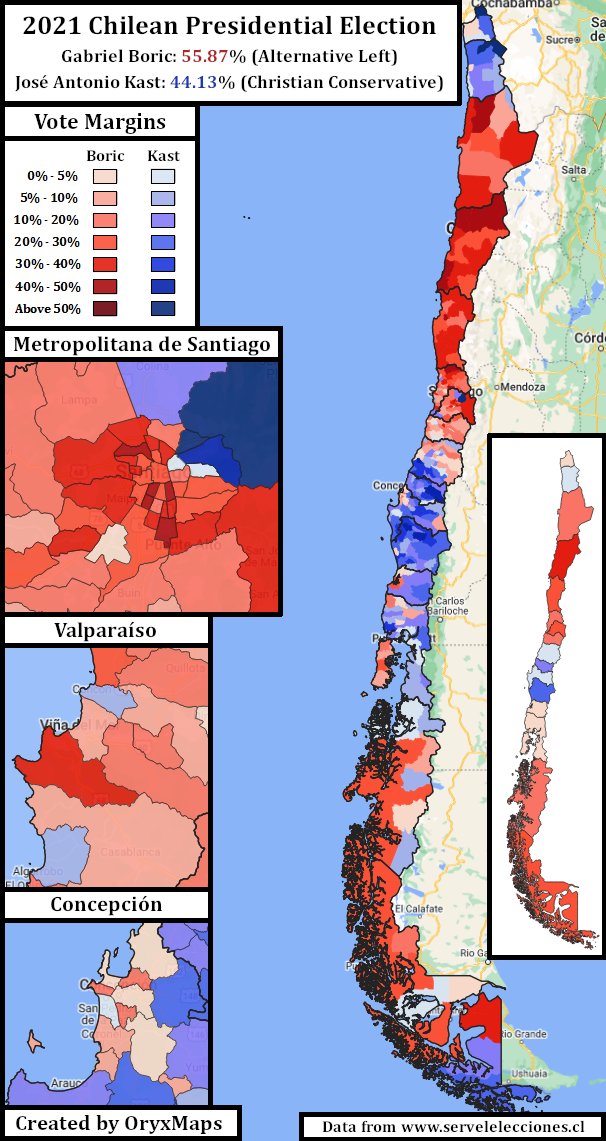 OryxMaps on Twitter: "Poll close soon in the Chilean Constitutional Referendum. The process ...