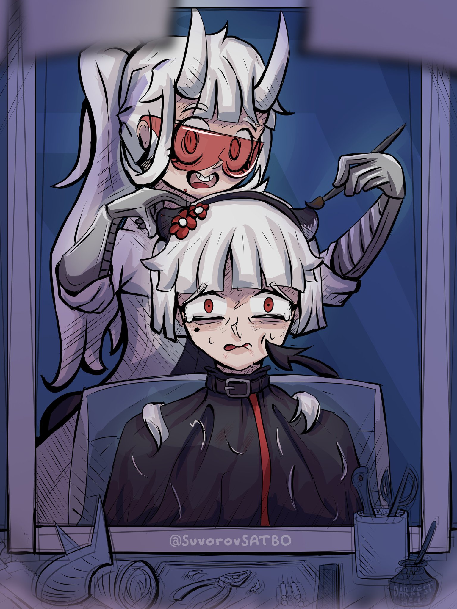 Mikhail Suvorov on Twitter: "Haircut #Helltaker #Helltakerfanart https ...