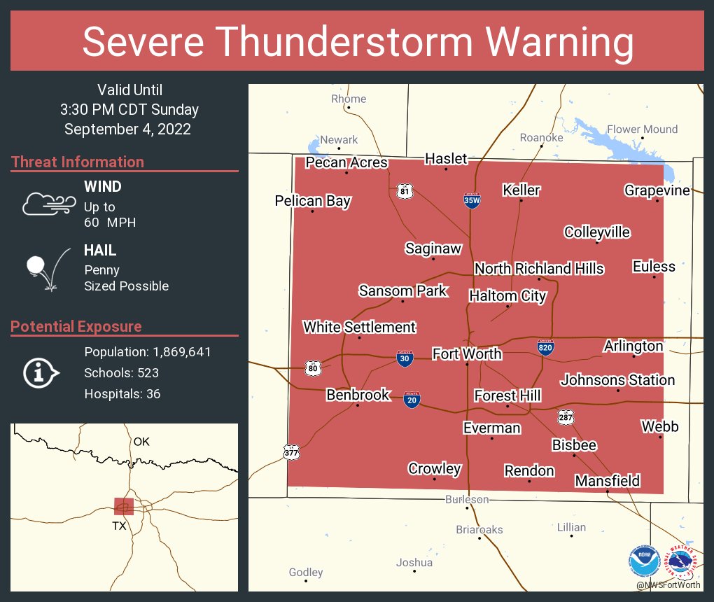 Nws Fort Worth On Twitter Severe Thunderstorm Warning Including Fort