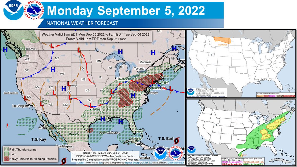 Your Labor Day forecast has showers and thunderstorms for the east with ...