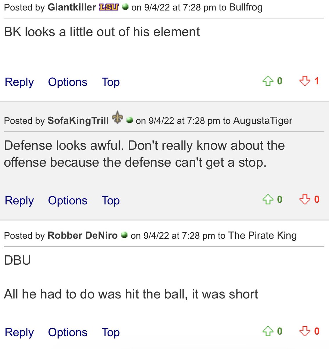 Message Board Geniuses on Twitter: "#LSU is now losing 7-3 early in the second quarter. # ...