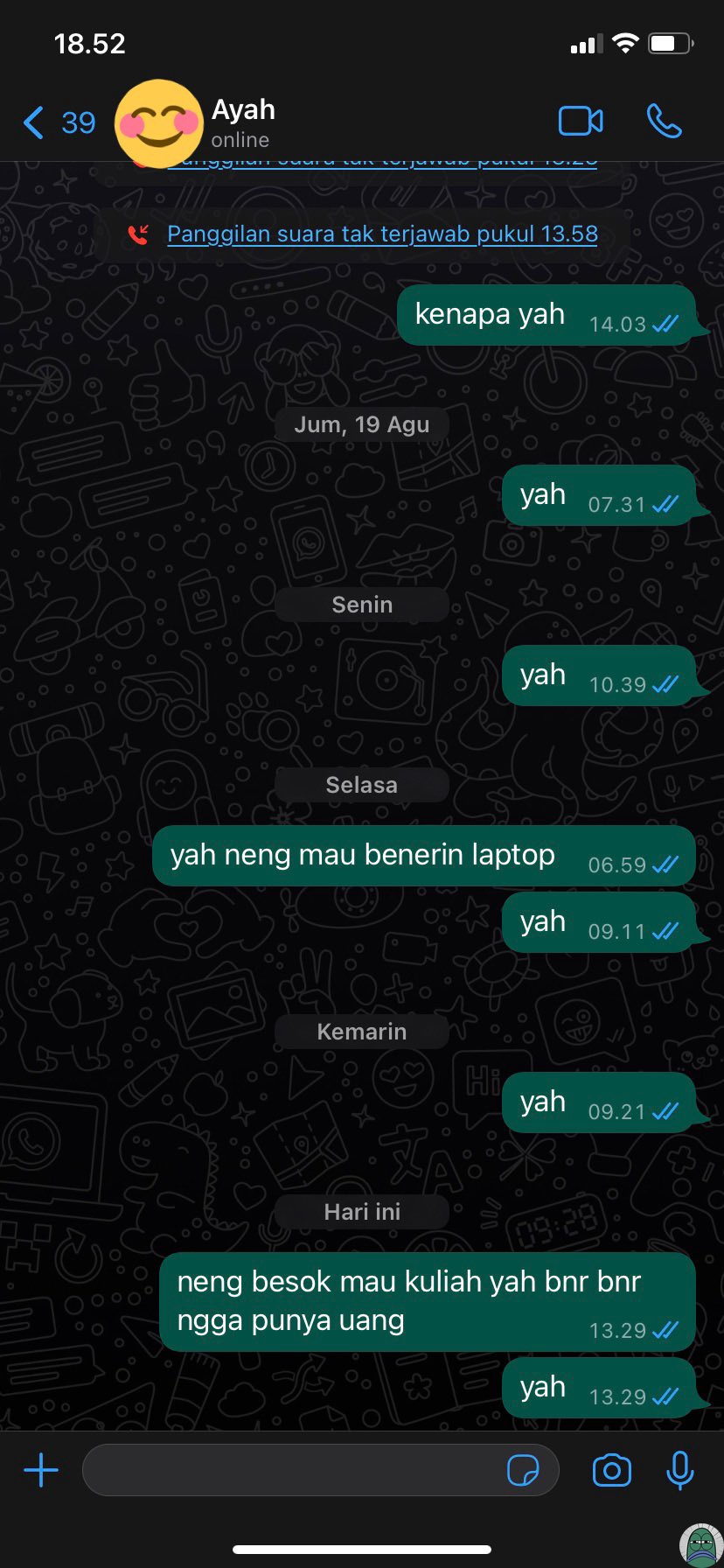 Tanyarl 💚 Rep /delvote utk hapus mfs on Twitter: "💚 spill chat sama ayah kalian dong hehe https ...