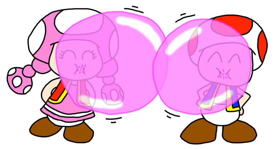 Toad And Toadette Kissing