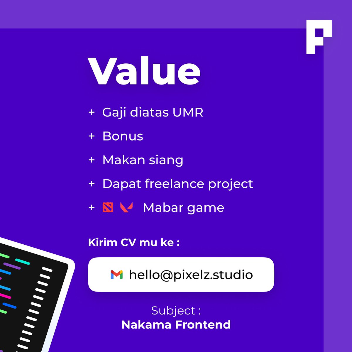 Pixelz Studio on Twitter: "Hola People ! Kami lagi nyari Nakama baru nih. Daftarkan diri kamu ...