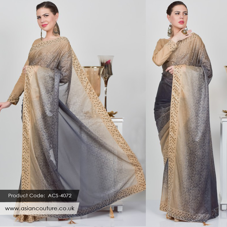 Asian Couture on Twitter: "Leave a regal impression in this stunning double shaded saree from ...
