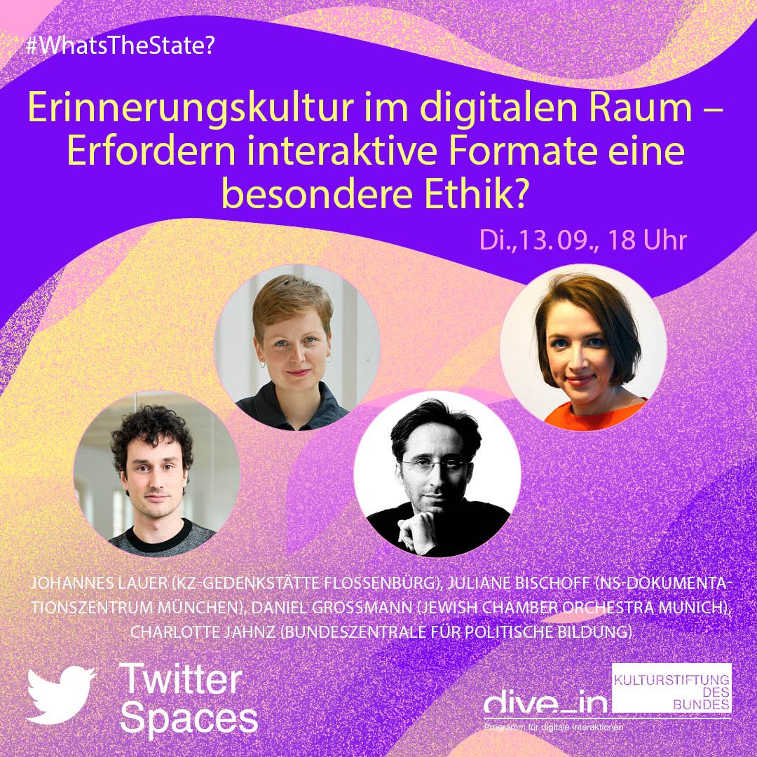 Kulturstiftung on Twitter: "Diskutiert live mit Juliane Bischoff (@nsdoku), Daniel Grossmann ...