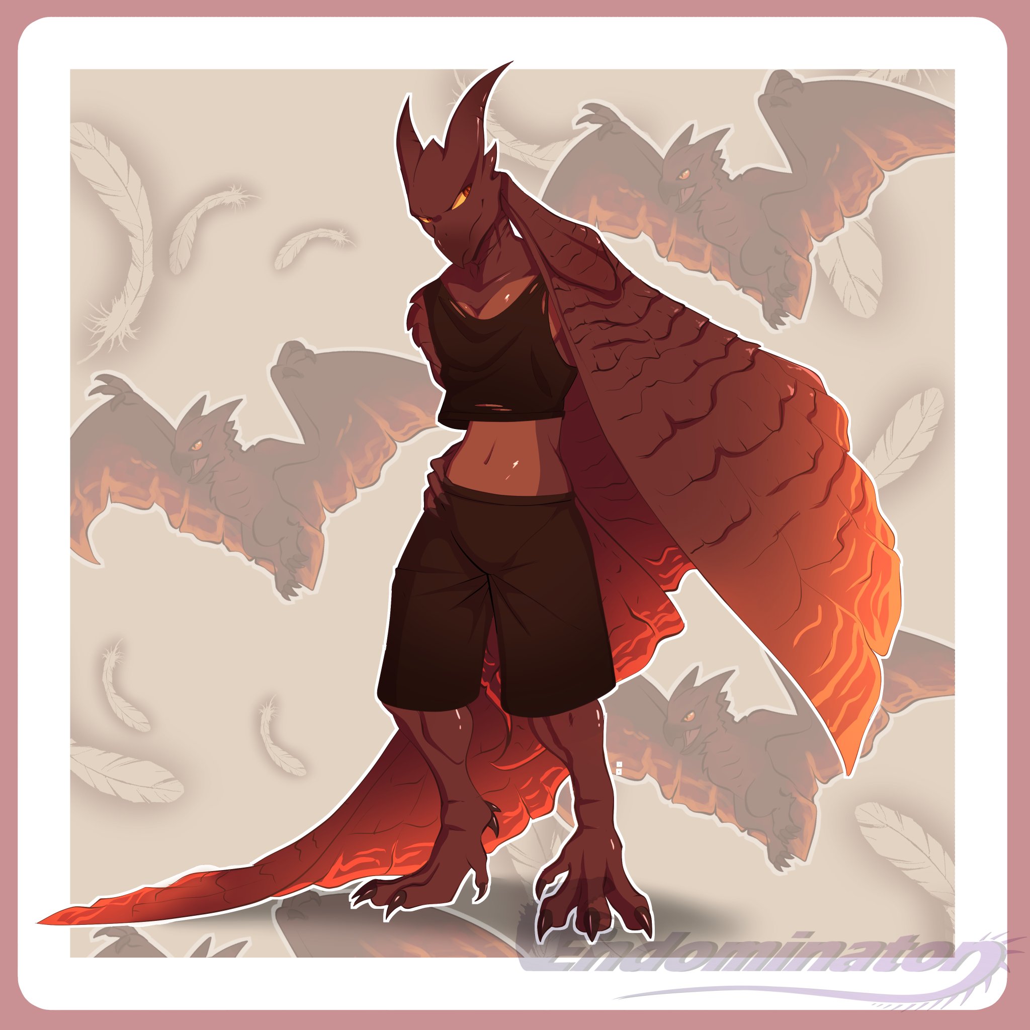Endominator on Twitter: "The mischievous lil lava birdie's anthro design is FINALLY done He was ...