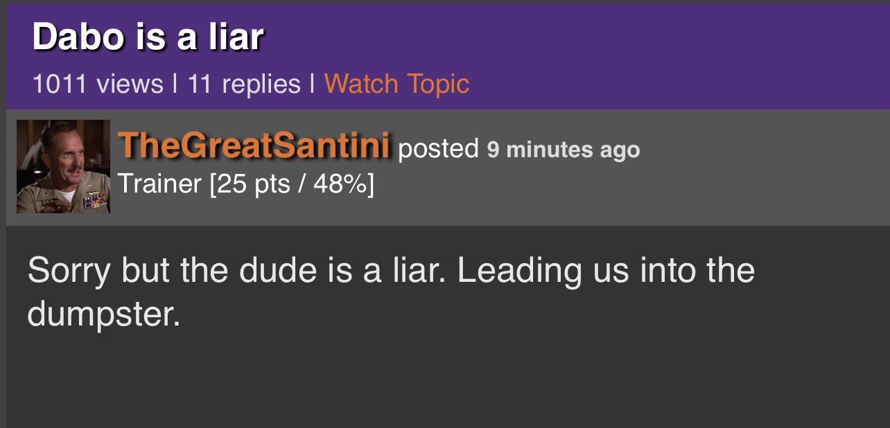 Message Board Geniuses on Twitter: "Dabo is a liar! #MeltdownAlert #Clemson https://t.co ...