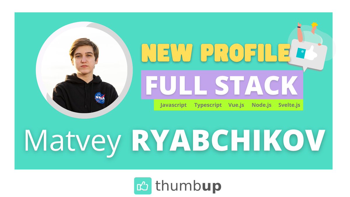 Thumbup.Tech on Twitter: "📣 Do like Matvey and join us on http://thumbup.tech!!! To learn more ...