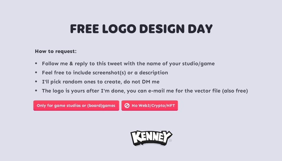 Kenney on Twitter: "I'll be doing FREE logo designs today! Please follow the 'rules' in the ...