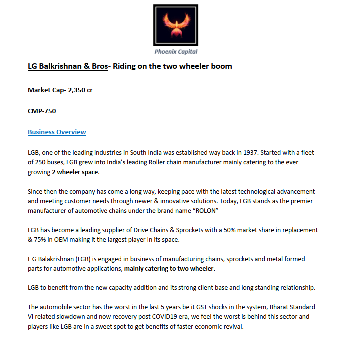 New Stock Idea - #LGBBROSLTD LG Balakrishnan & Bros Market Cap- 2,350 ...