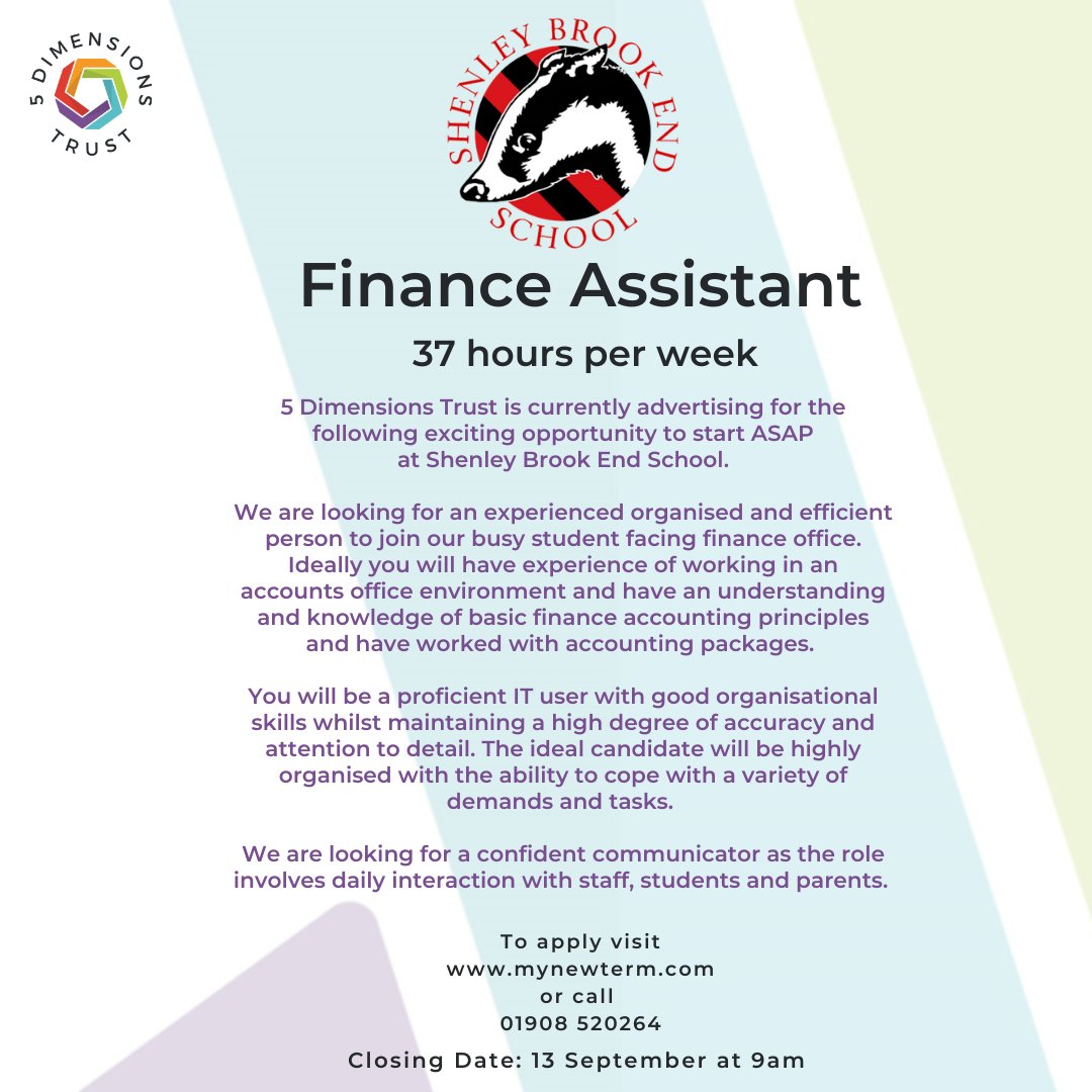 5 Dimensions Trust On Twitter sbeschool Are Looking For A Finance Assistant To Join Their 5-dimensions-trust-on-twitter-sbeschool-are-looking-for-a-finance-assistant-to-join-their