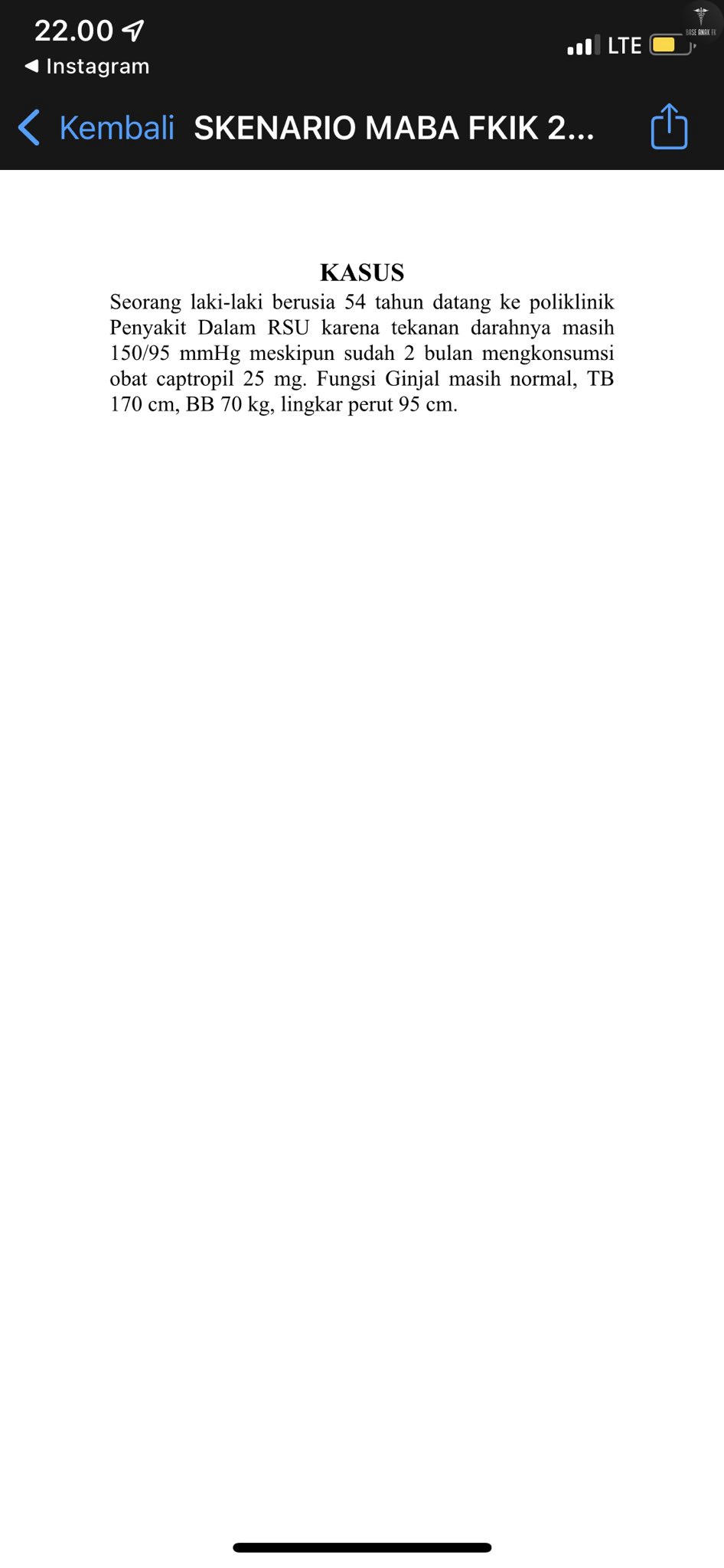 ⚕️Base Anak FK | Open DM📩 on Twitter: "dok, minta tolong dong aku maba kasus apa ya ini besok ...