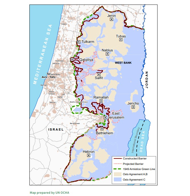 West Bank Wall Map 2022