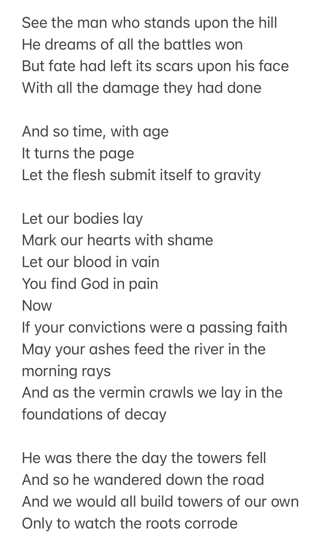 My Chemical Romance Lyrics