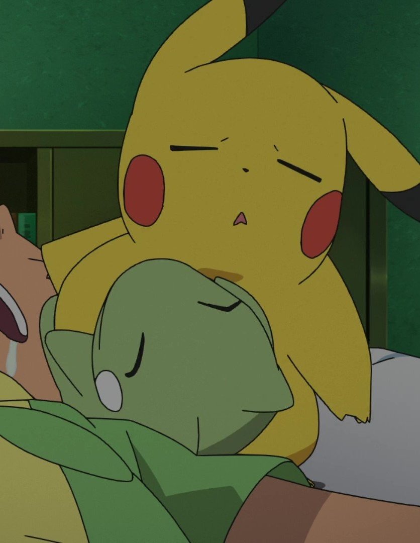 Pikachu Sleeping With Ash