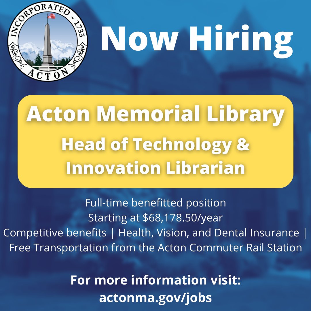 Town Of Acton MA On Twitter Acton Memorial Library Is Seeking town-of-acton-ma-on-twitter-acton-memorial-library-is-seeking