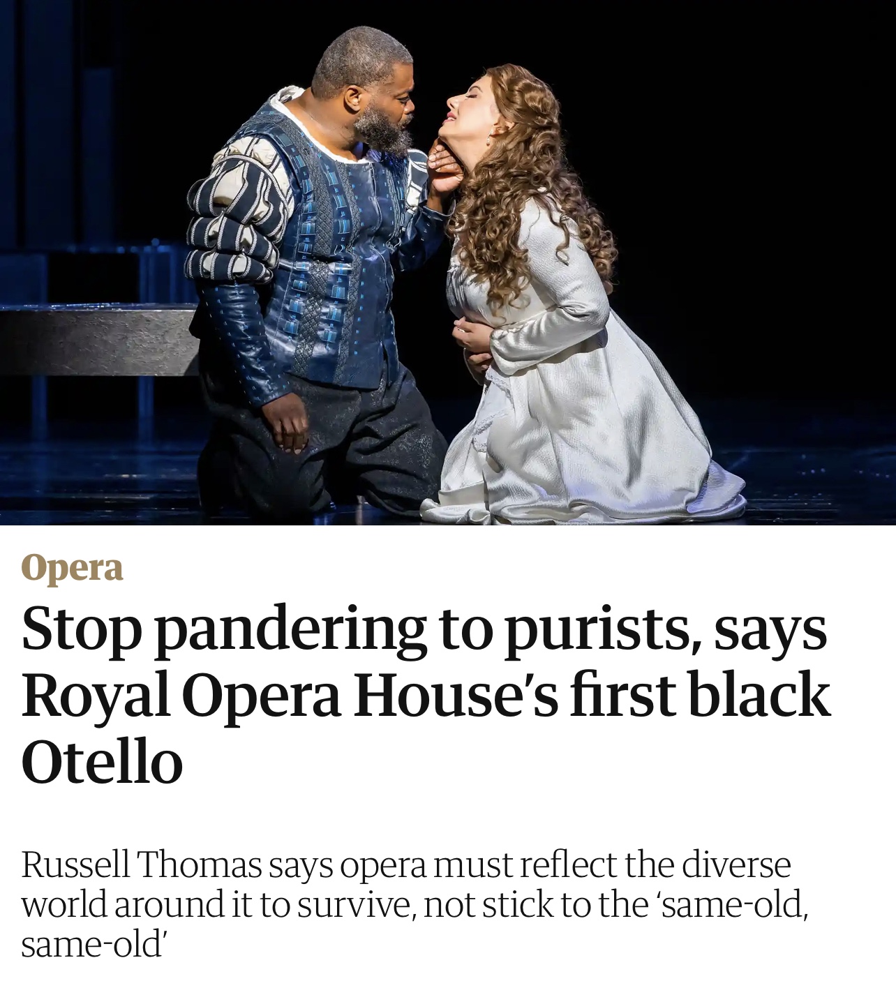 Russell Thomas on Twitter: "The only way opera can survive is if it looks on stage like the ...