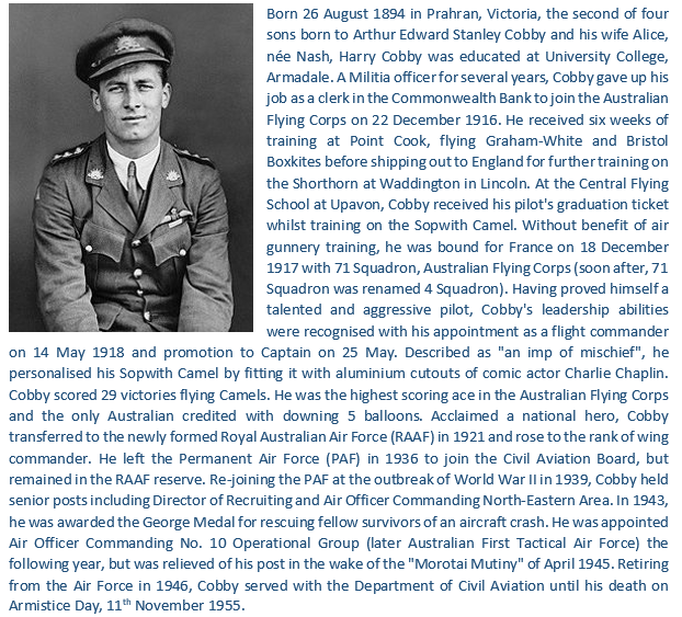 Ron Eisele on Twitter: "Born 26 August 1894 in Prahran, Victoria, 29 victory Sopwith Camel ace ...