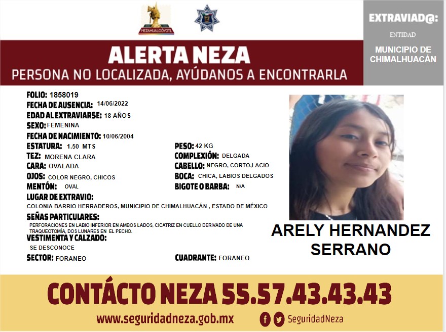 Alerta Neza on Twitter: "#AlertaNeza 🆘 | Solicitamos de tu apoyo para localizar a #Arely ...