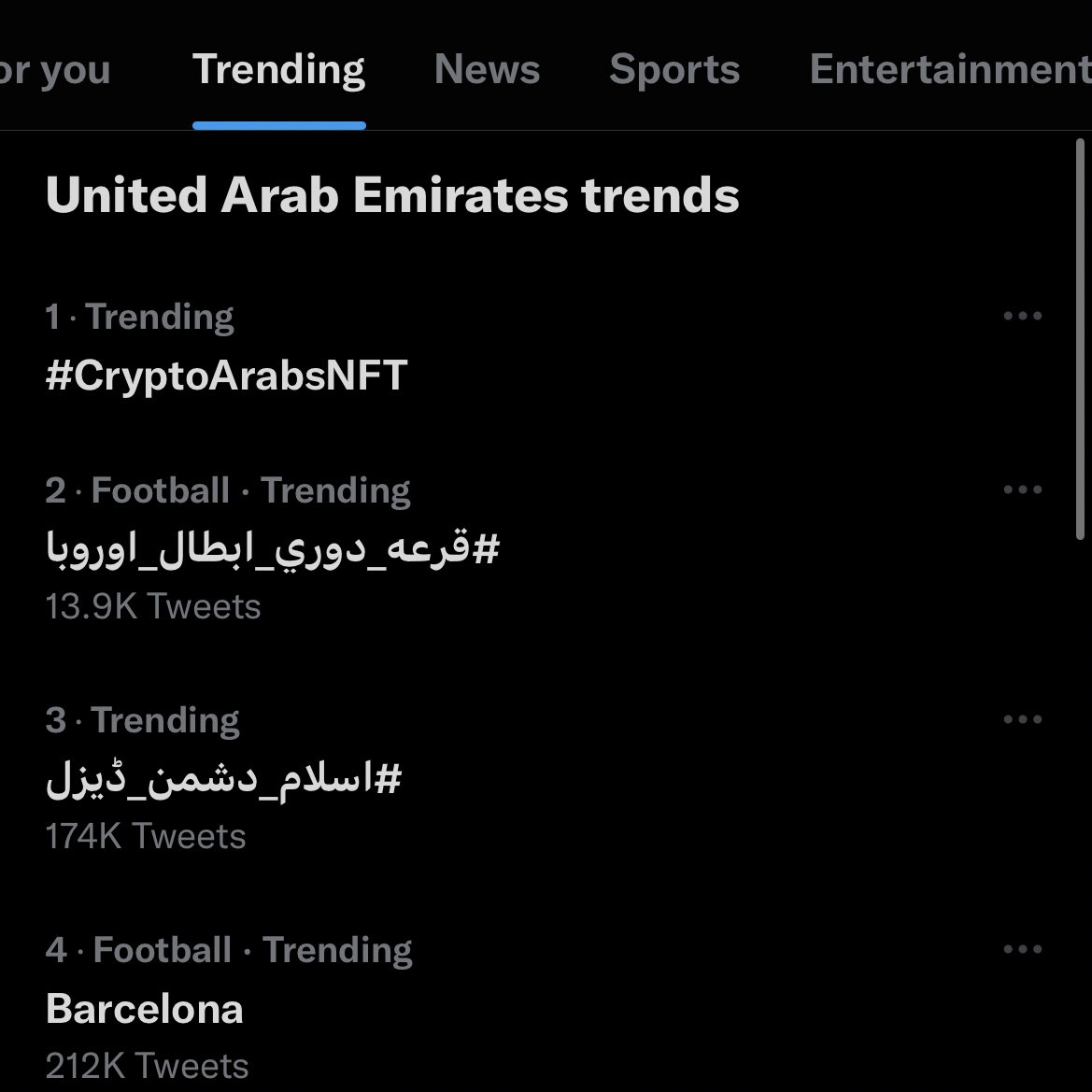 Crypto Arabs on Twitter: "We’re currently trending #1 in the UAE! This officially makes us the ...