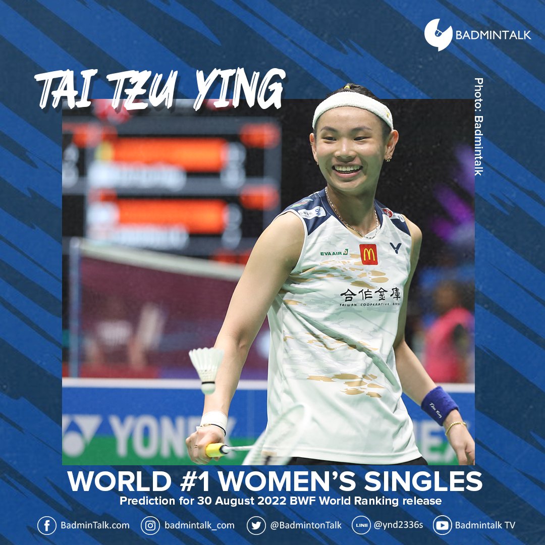 Badminton Talk on Twitter: "We have a new WORLD #1 next week, and it's Tai Tzu Ying from Chinese ...