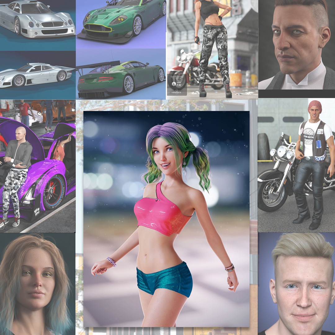 DAZ 3D on Twitter: "On your marks with the Elite Street Racing Bundle! Get set with a wide ...