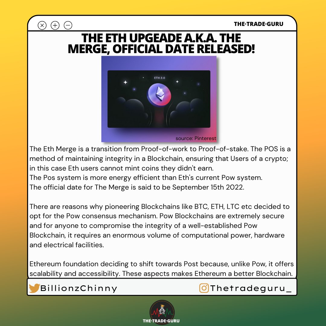 ETH 2.0 THE ETHEREUM MERGE👇 ️A layman's definition and what you need to ...