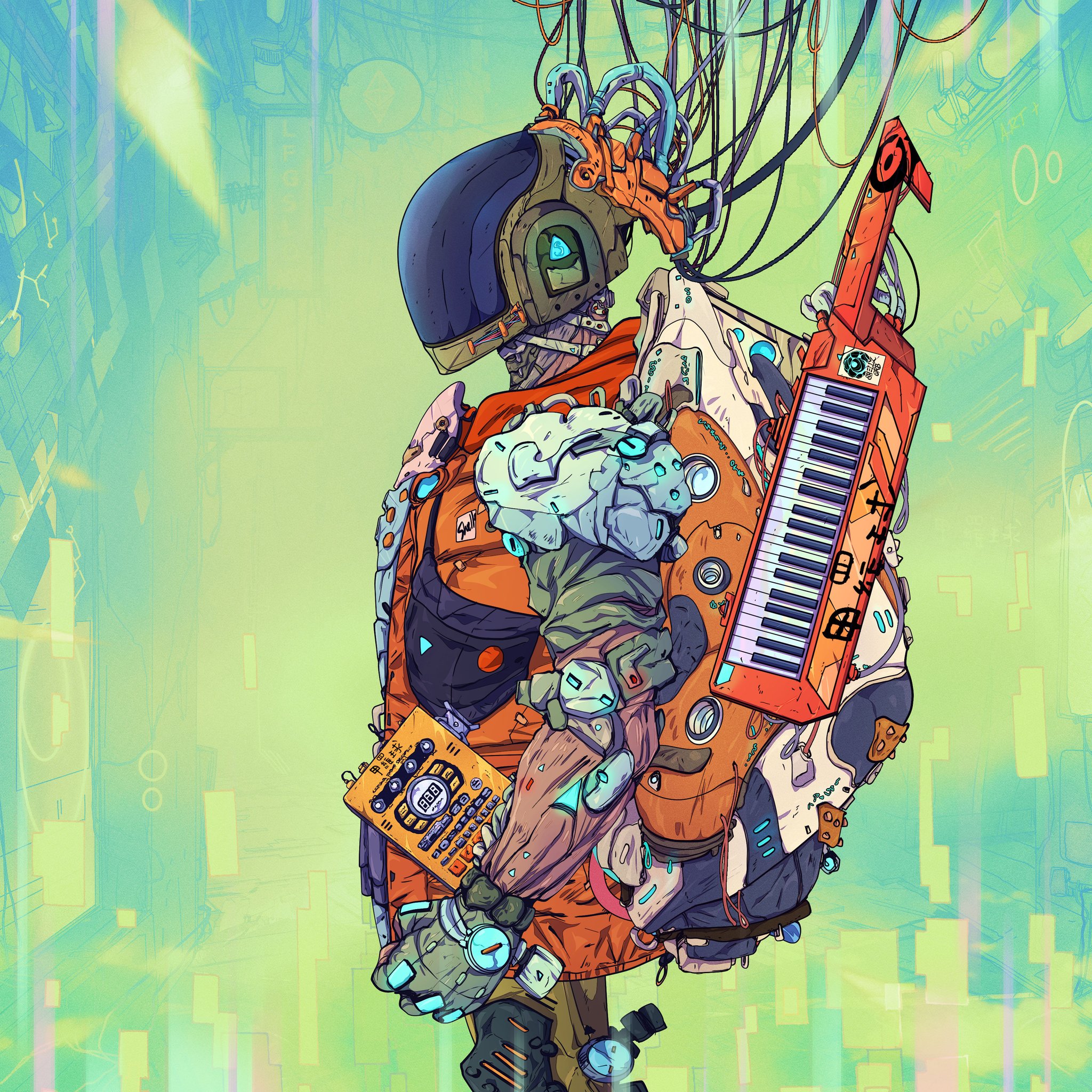 Voyager on Twitter: "One of the Cyber characters (traits) made inspired in Daft Punk, Shellz Orb ...