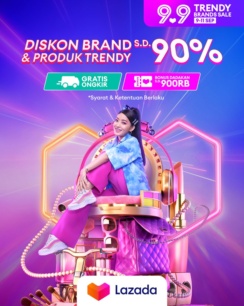Lazada on Twitter: "Sekarang saatnya kamu bisa tampil hits bareng Lazada 9.9 Trendy Brands Sale ...