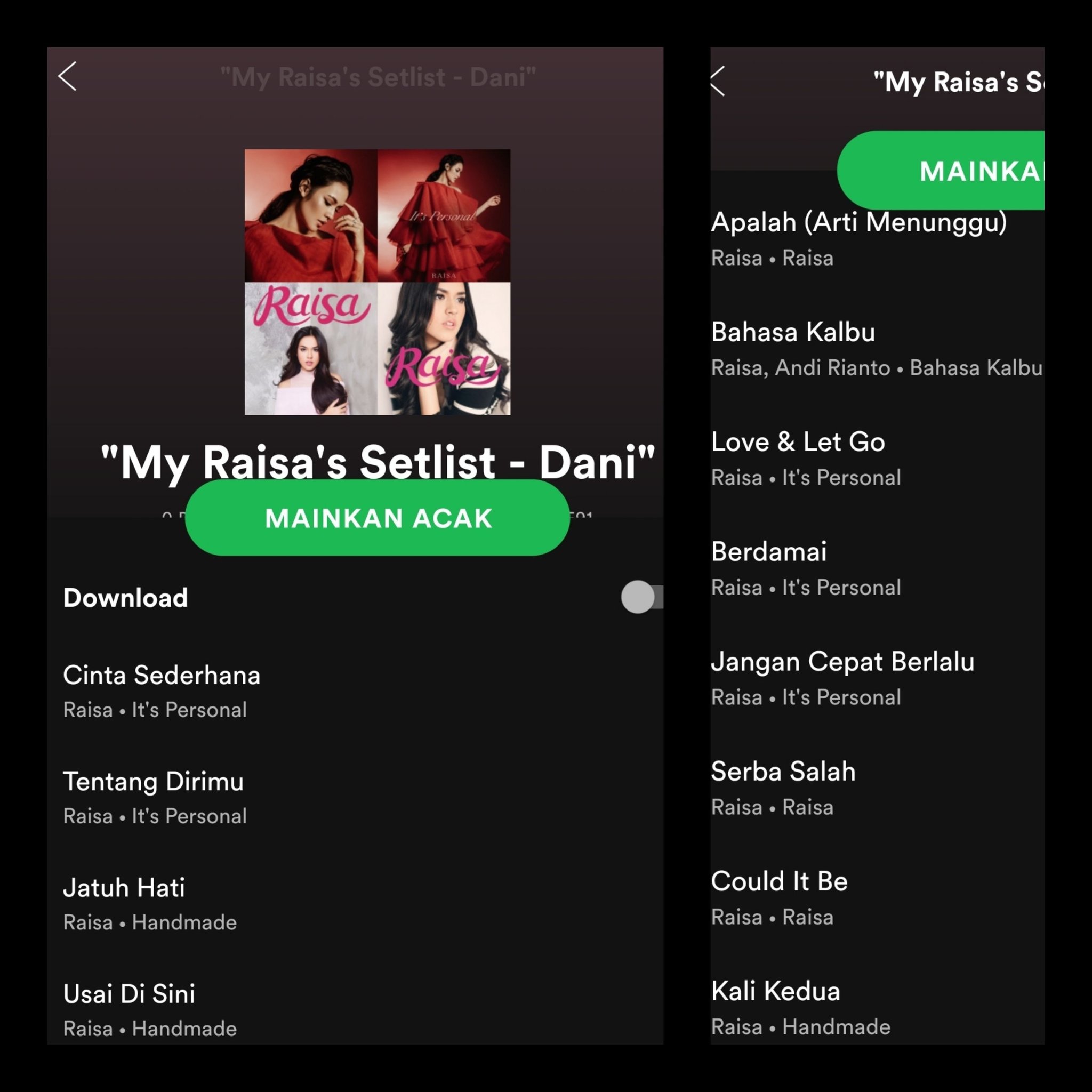 a.w.d on Twitter: "@JuniRecords "My Raisa's Setlist", semua lagu punya ceritanya masing". Dan ...