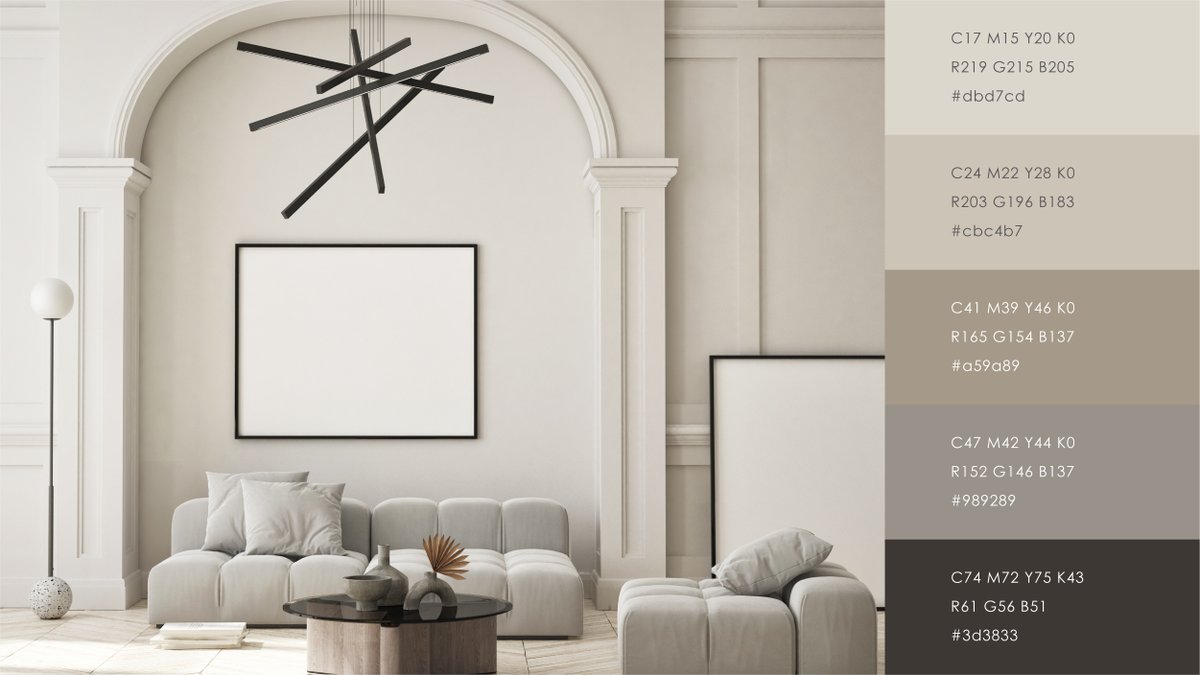 ingectar-e design on Twitter: "【大人シックな5色配色】 秋冬に使えそうな配色、 素敵な写真から抽出してみました。 ブラウン系にグレーを入れると グッと大人シック ...