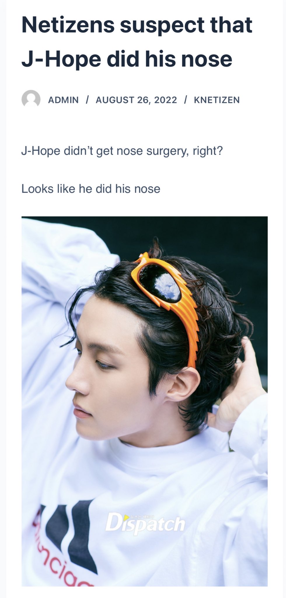 notpannchoa/notpannkpop/notnetizenbuzz on Twitter: "[ notpannkpop ] Netizens suspect that J-Hope ...