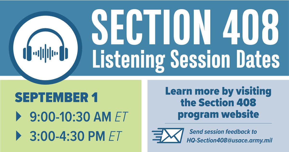 USACE HQ on Twitter: "Have you engaged with the Section 408 process? If so, we want to hear from ...