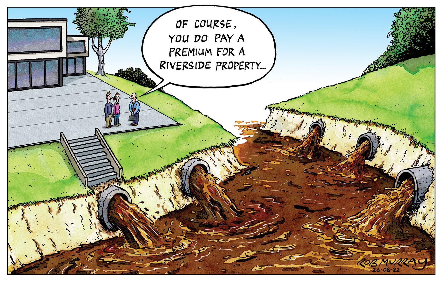 Sewage Pollution Cartoon